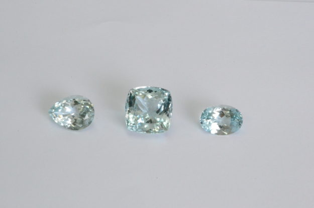 Natural white, light blue, imperial topaz