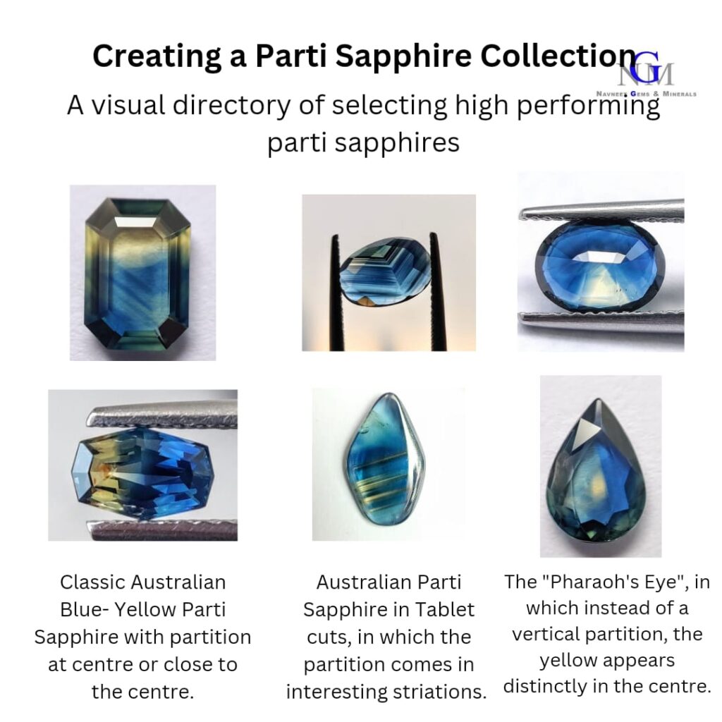 Natural Parti And Bicolored Sapphires