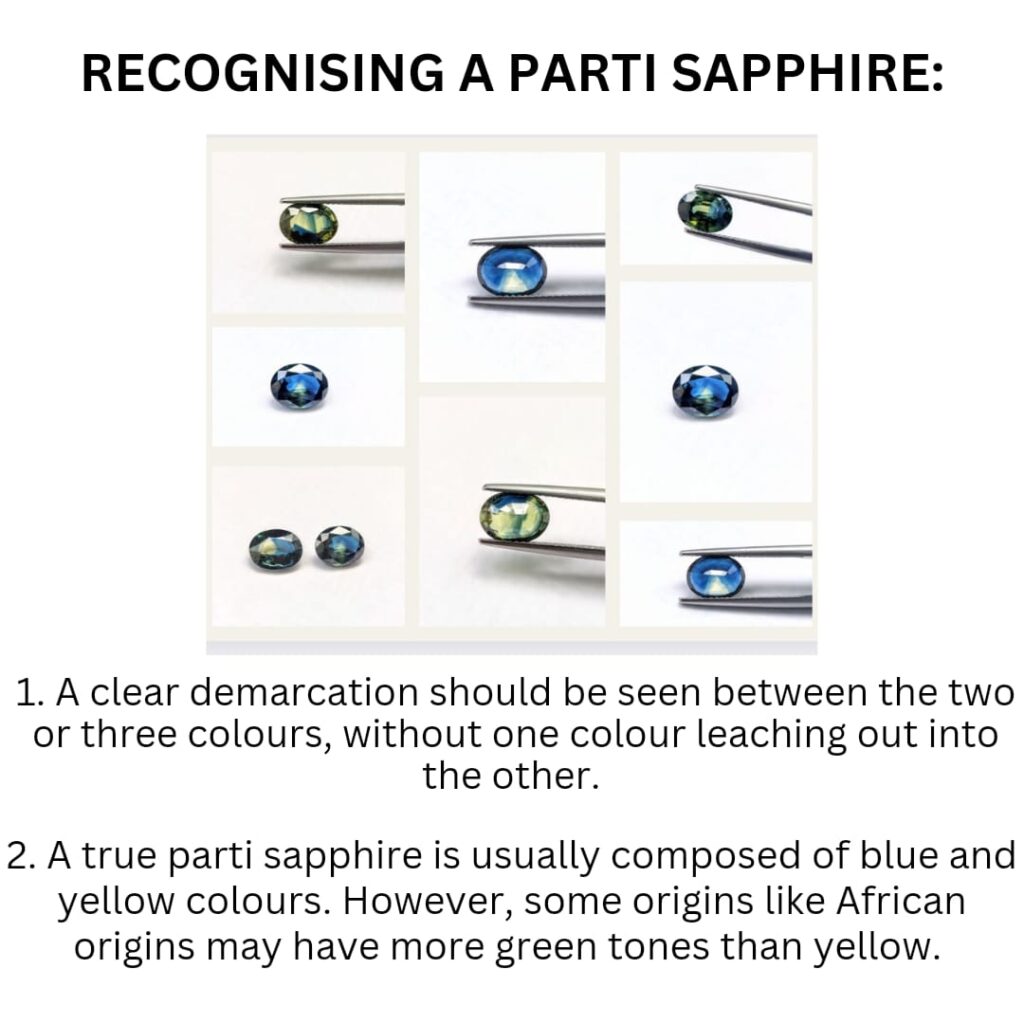 Natural Parti And Bicolored Sapphires